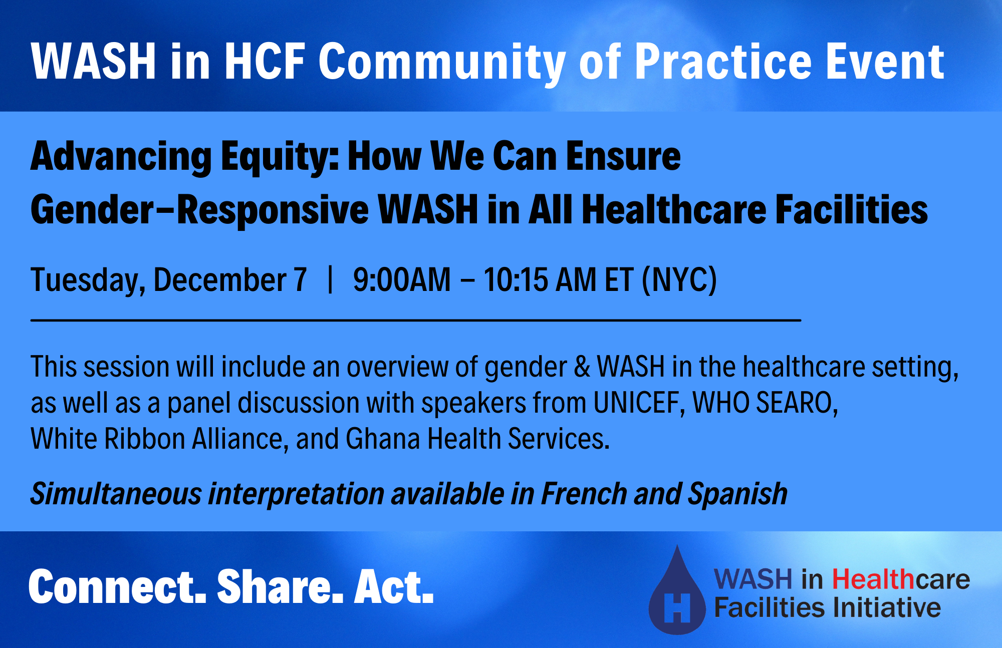 WASH in Health Care Facilities Community of Practice | WASH in Health ...