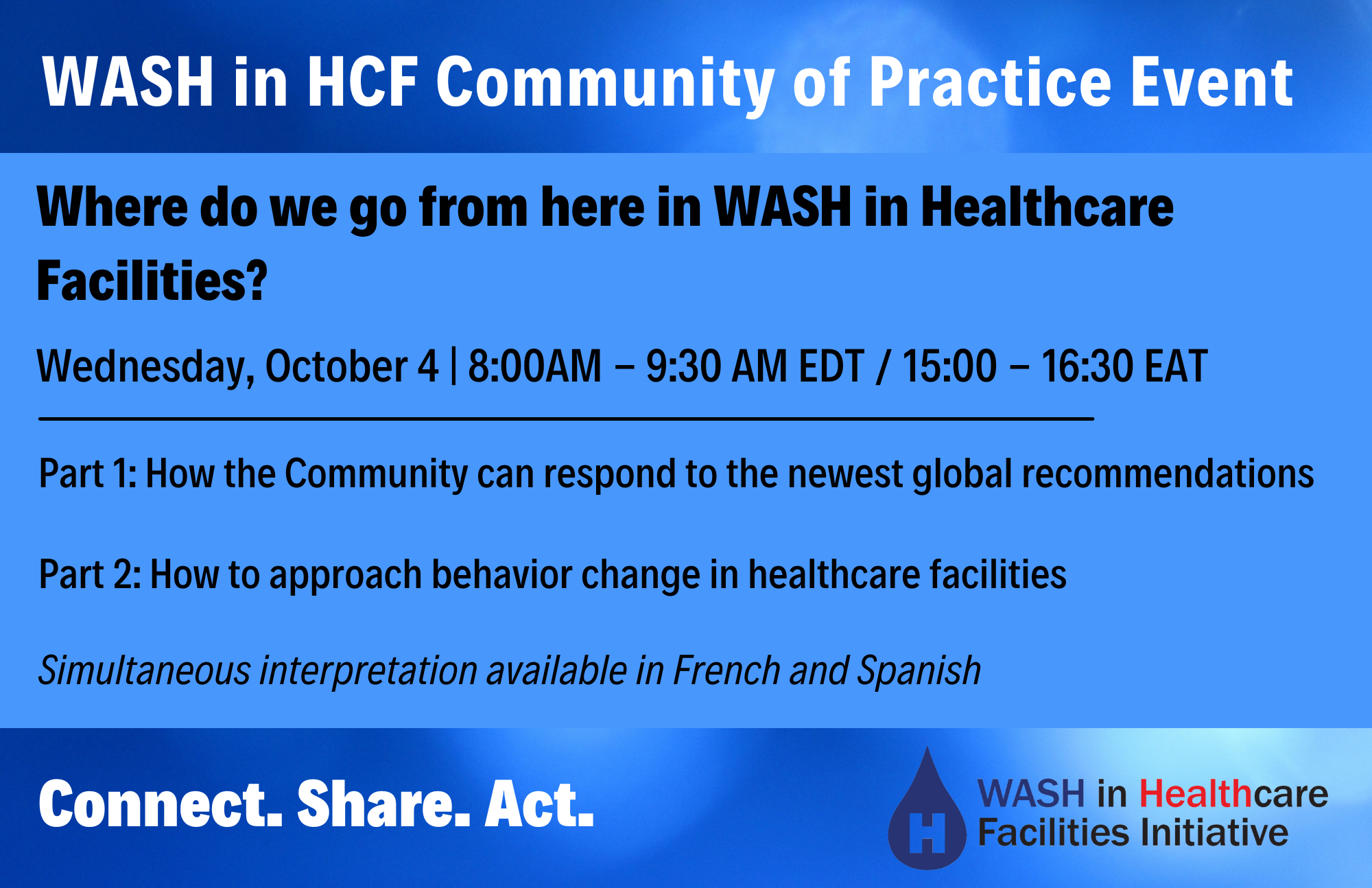 WASH in Health Care Facilities Community of Practice | WASH in Health ...